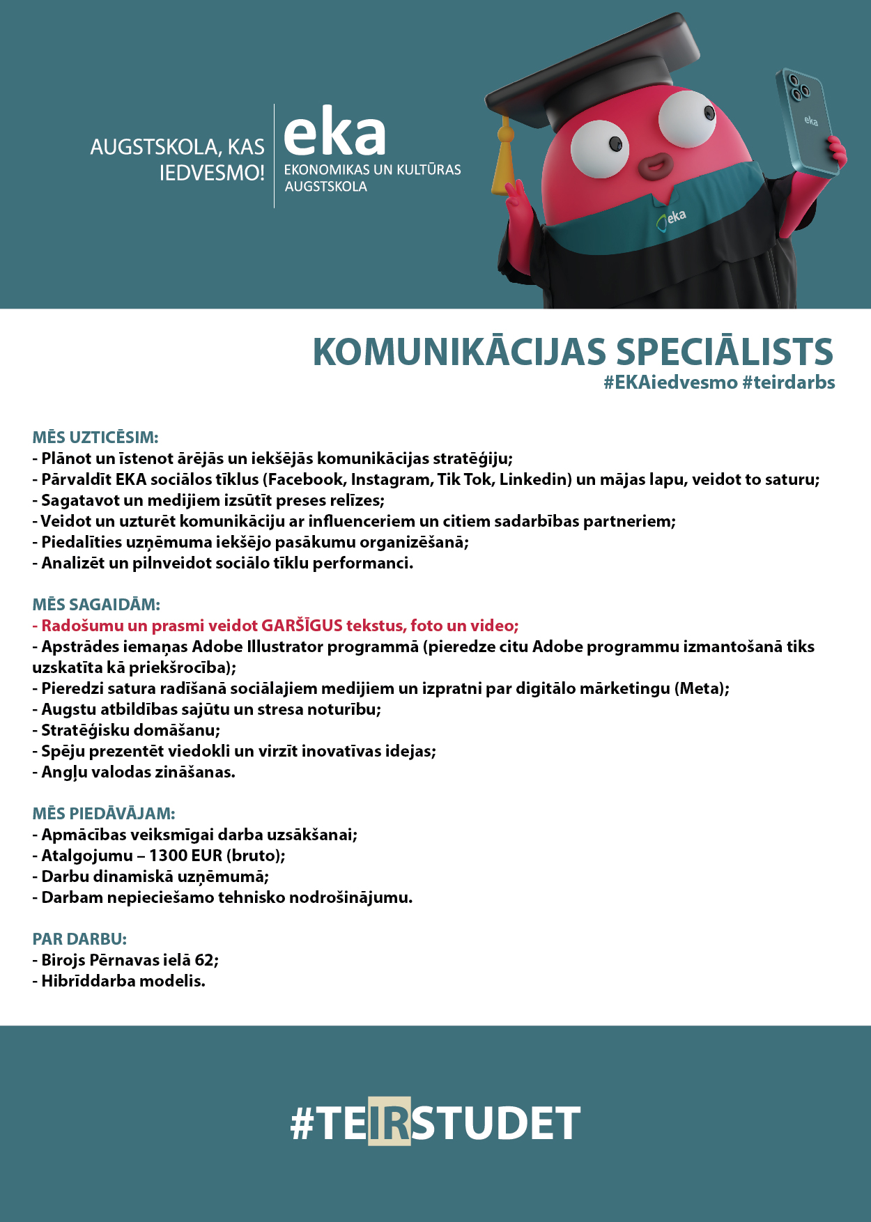 KOMUNIKĀCIJAS SPECIĀLISTS/-E | VisiDarbi.lv