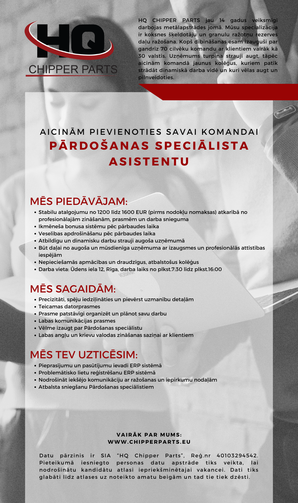 Pārdošanas speciālista asistents | VisiDarbi.lv