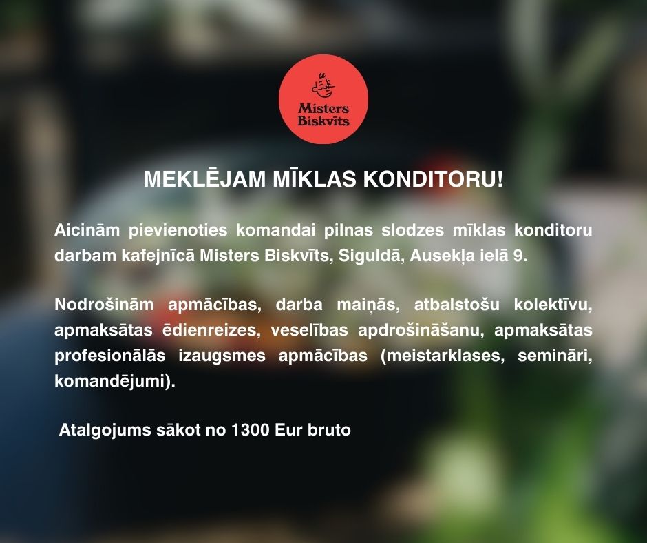 Mīklas Konditors/-e | VisiDarbi.lv