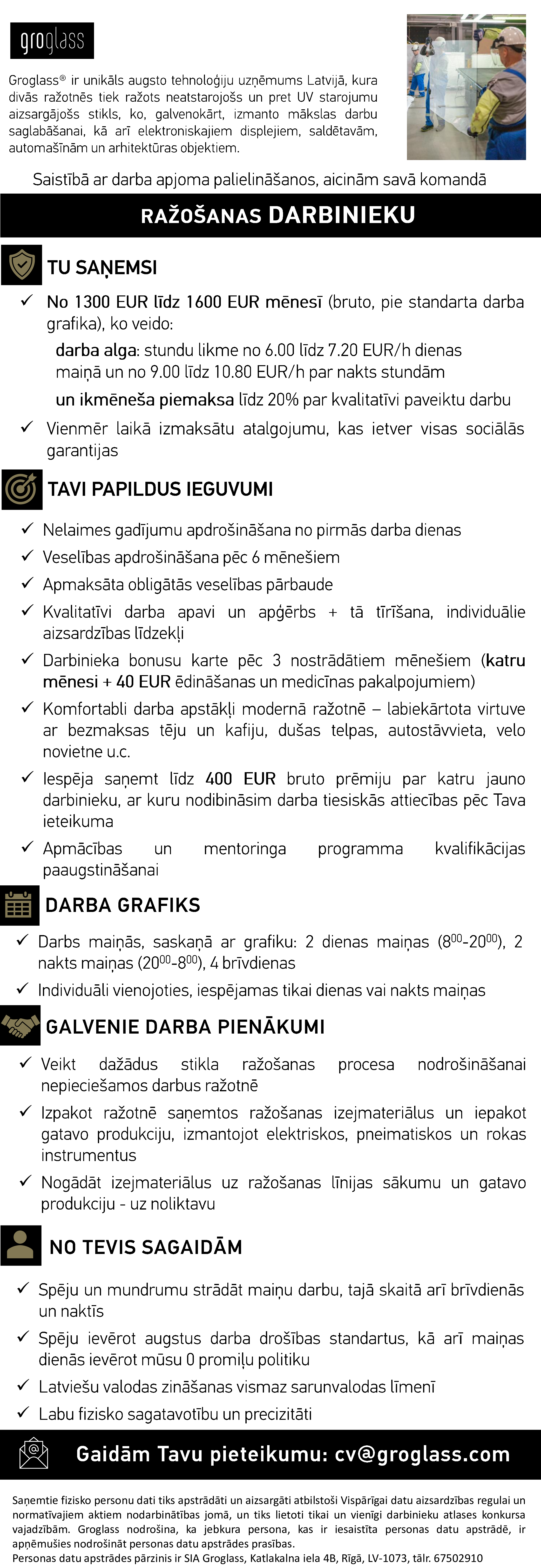Ražošanas darbinieks | VisiDarbi.lv